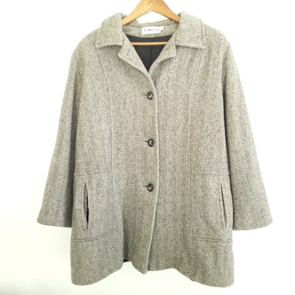 Herman Kay | Jackets & Coats | Vtg Herman Kay Wool Herringbone Winter ...